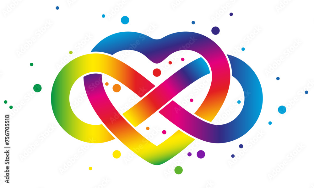 Autistic Pride Day. Colorful rainbow infinity and heart. Rainbow ...
