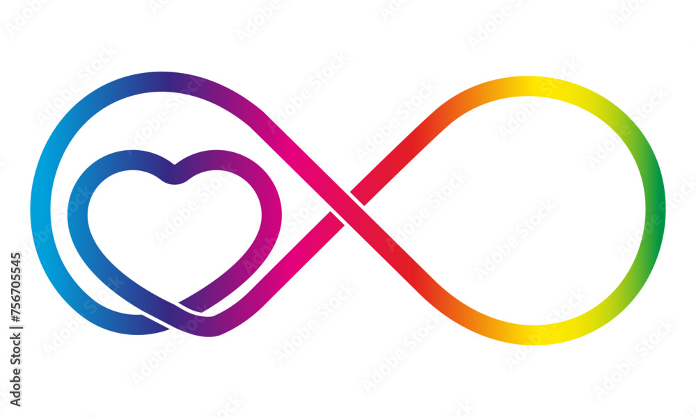 Autistic Pride Day. Colorful rainbow infinity and heart. Rainbow ...