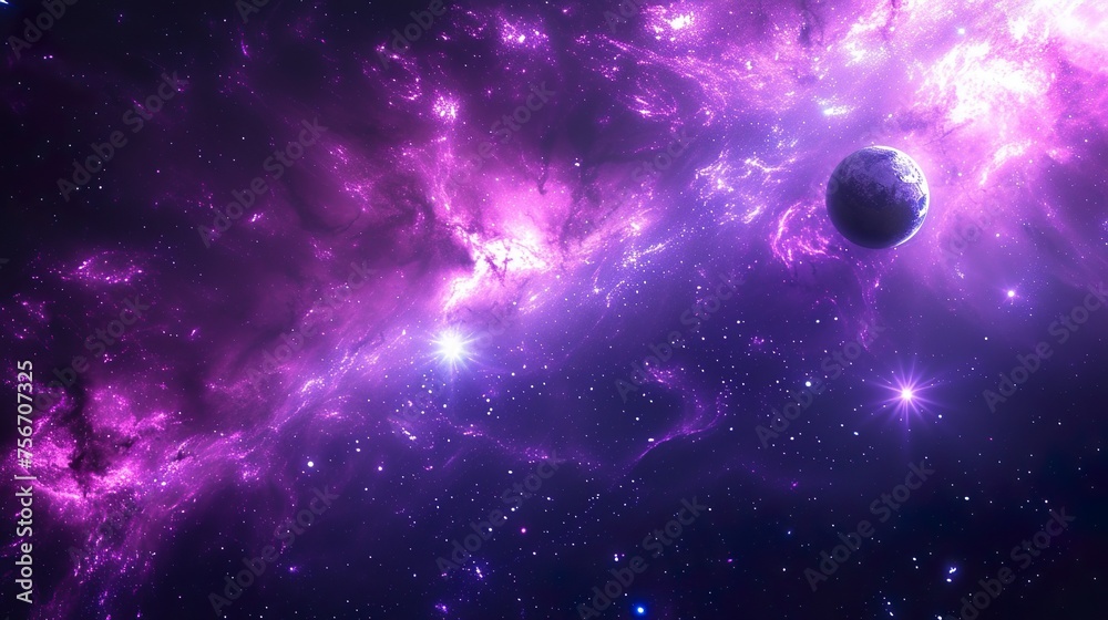 purple space sky galaxy and stars Beautiful Universe. Space background ...