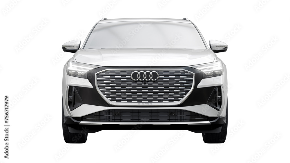 Berlin. Germany. March 11, 2024. Audi Q4 e-tron 2022. White modern ...