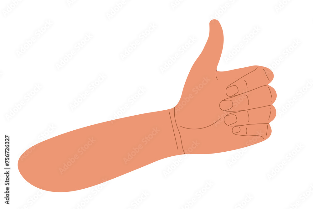 Like sign. Human hand gesturing thumbs up showing good, ok. Hand thumb ...