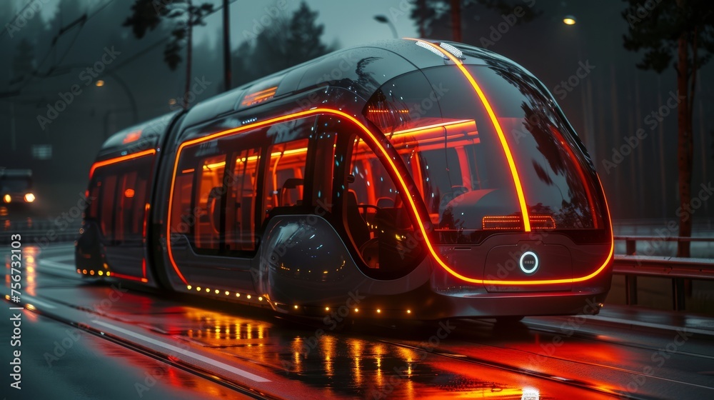 Autonomous electric bus fleet, providing eco-friendly public transport ...