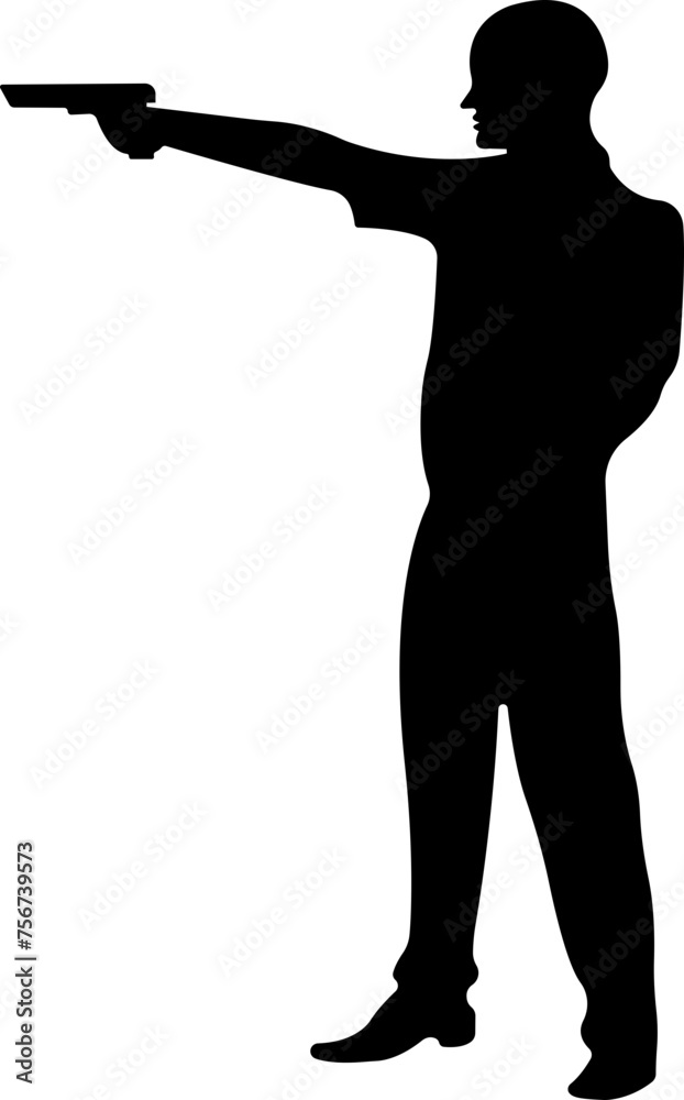 Pointing gun Shooting range icon in flat isolated on transparent ...