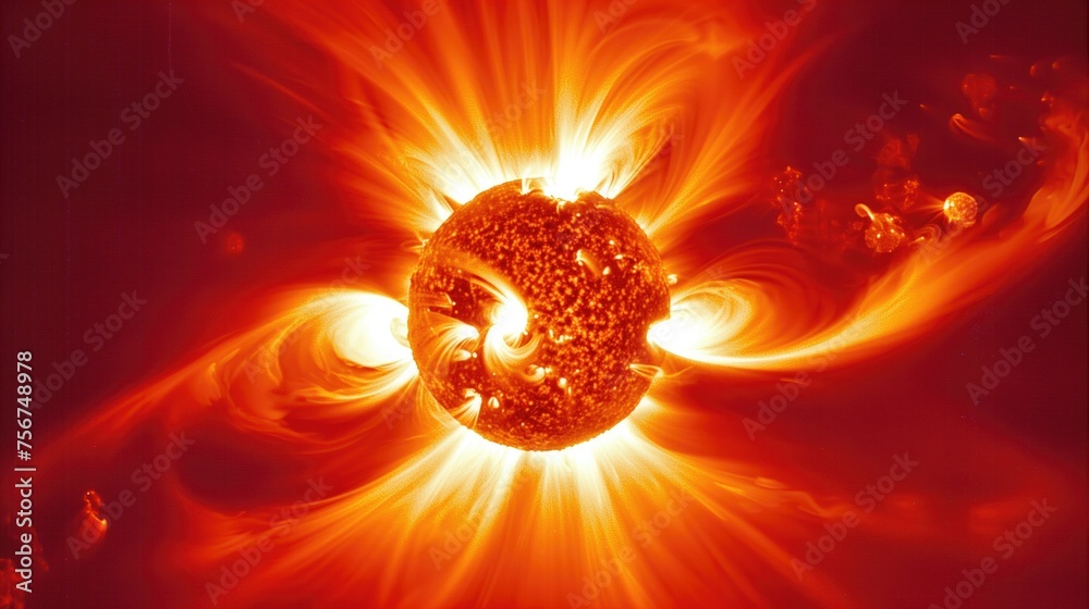 Solar Flare And Magnetic Storms Solar Prominence Plasma Flash On The