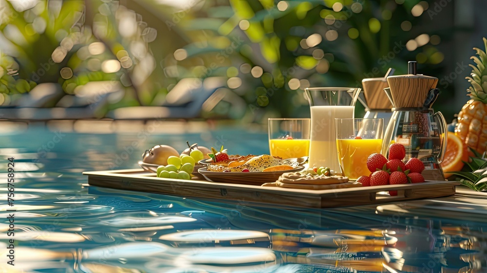 fruit plate in an aesthetically pleasing manner on the floating table ...