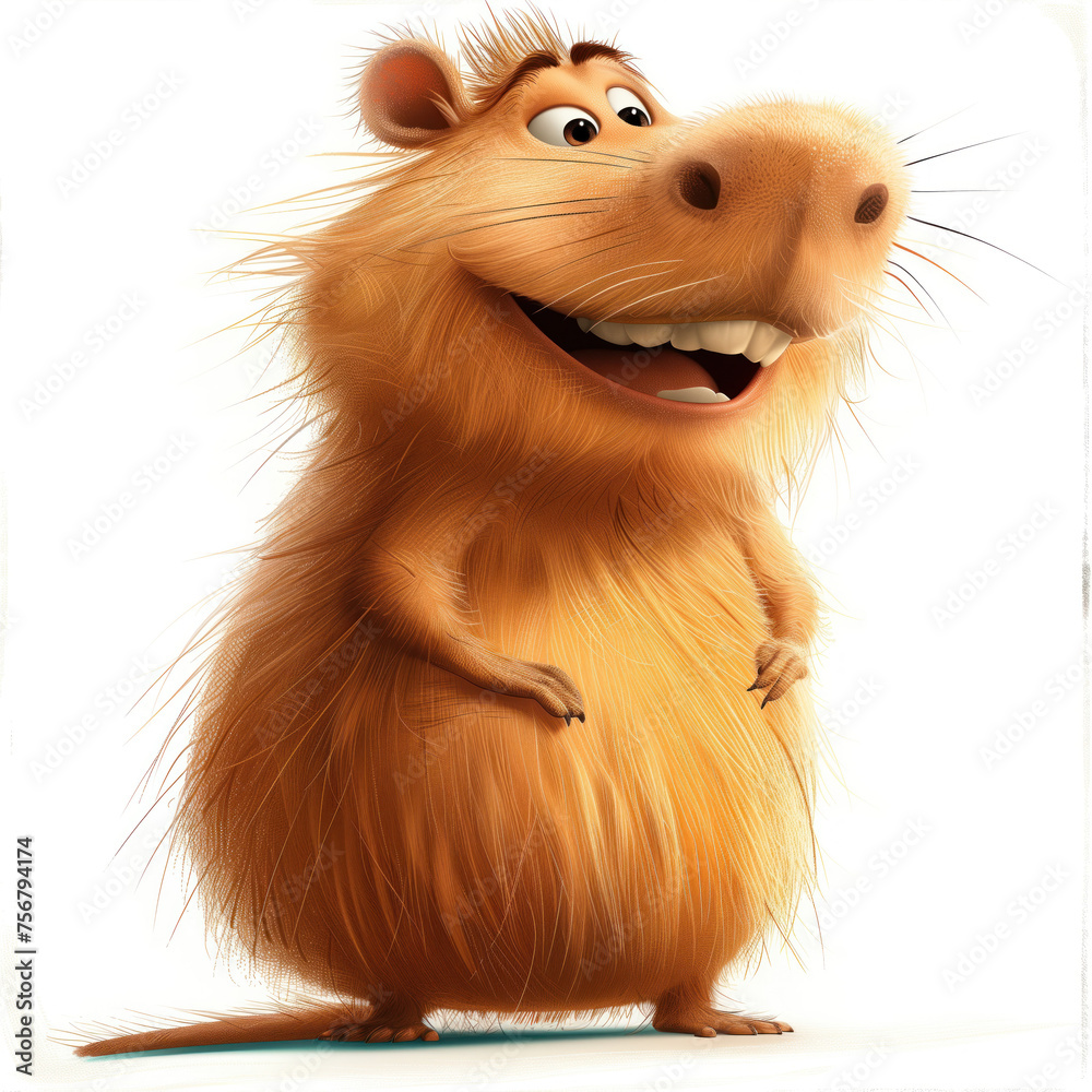 Cute Funny Cartoon Capybara, Illustration for Children Book, Generative ...