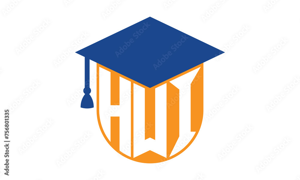 HWI initial letter academic logo design vector template. school college ...