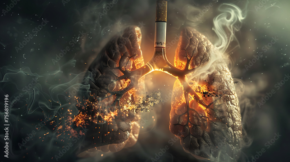 This powerful image portrays the harmful effects of smoking. The ...