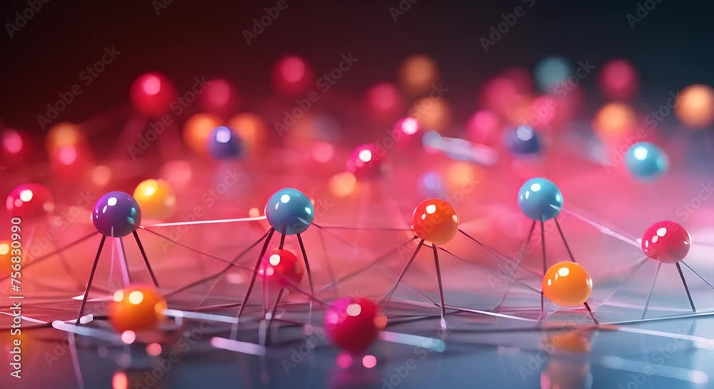 Minimalist 3D network grid, symbolizing business connections on a solid ...