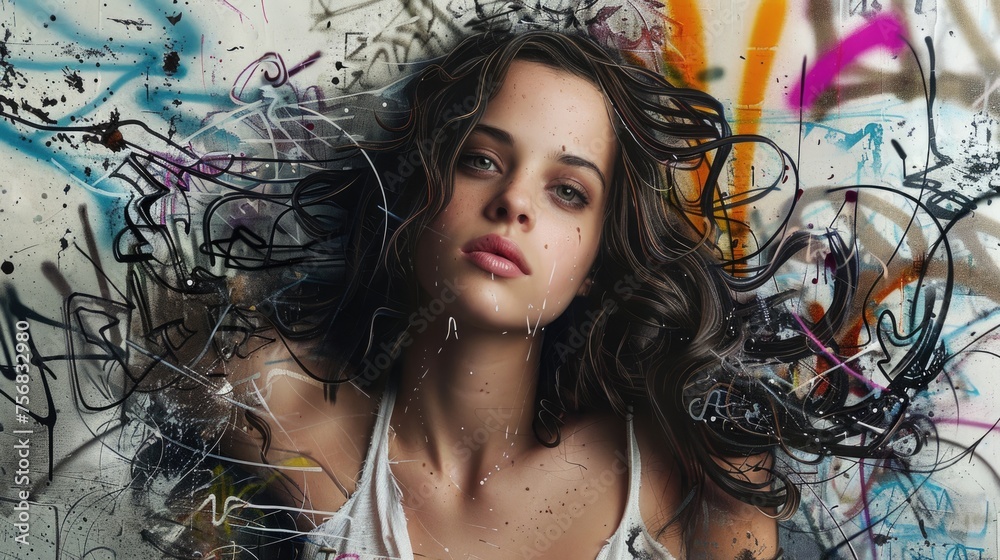 Graffiti, vibrant expression of urban culture, showcasing the ...