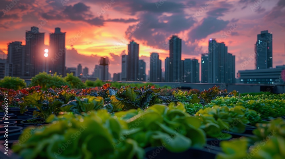 Urban smart farming rooftop, compact hydroponic systems. The ...
