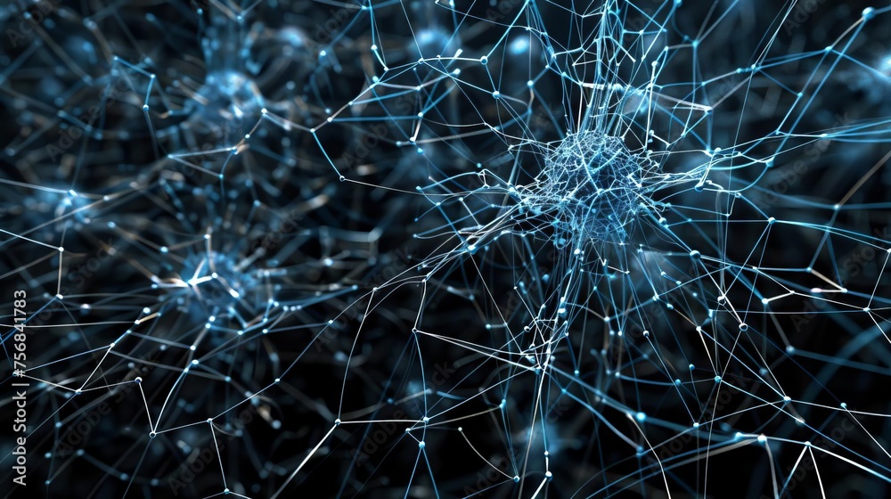 AI Neural Nets. Futuristic Background of Artificial Intelligence Neural ...