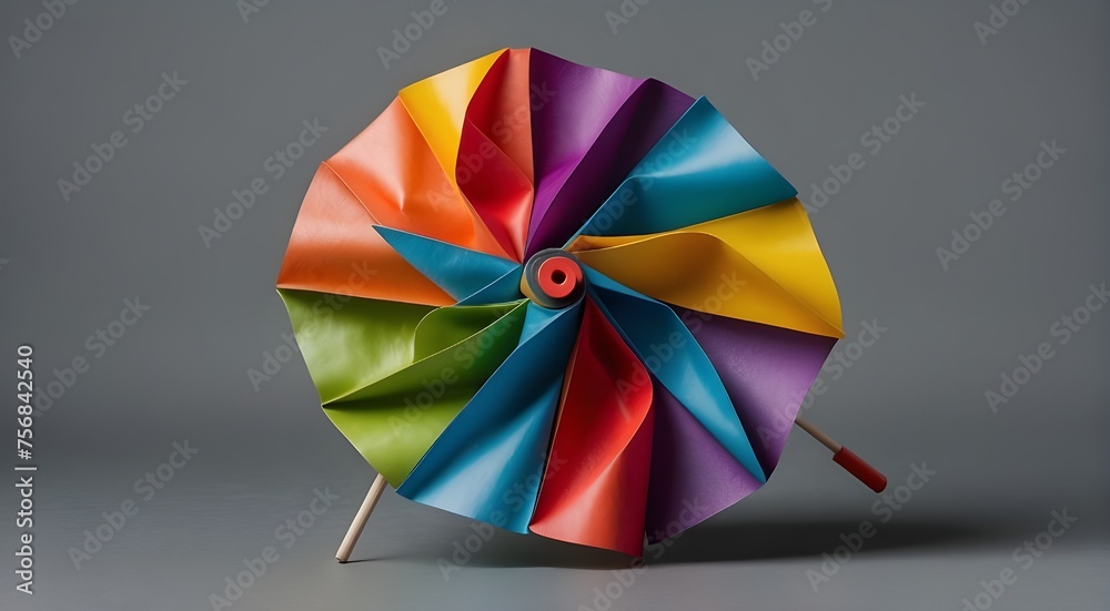 Molinillo de viento, low angle pinwheel on sky background with natural ...