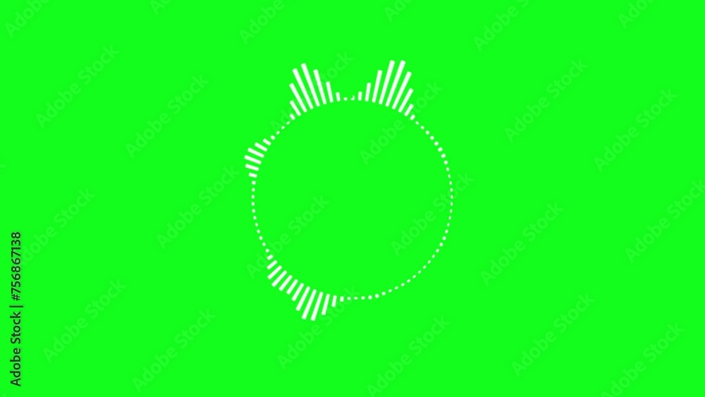 Sound wave or frequency digital isolated on green screen background ...