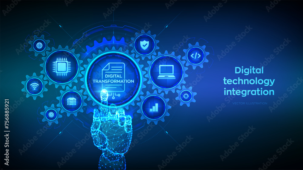 Digital transformation concept. Digitization of business processes and ...