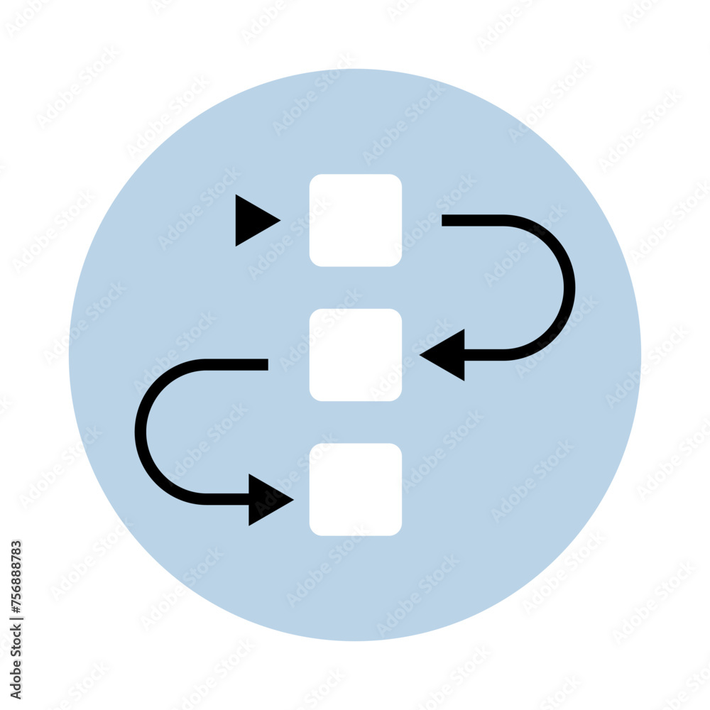 Icon Process Flowchart Algorithm Sequence Design Management System Organization Vector