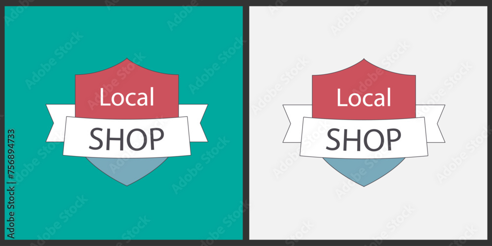 Signs of Neighborhood Pride: Creating Local Shop Symbol Logos. Stock ...
