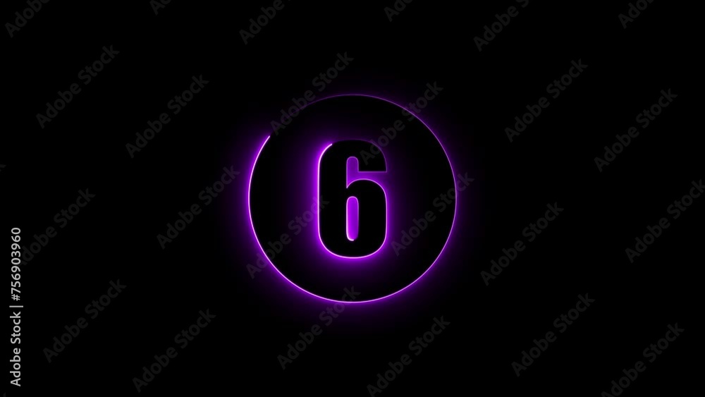 Vidéo Stock Abstract digital top ten countdown purple color circle ...