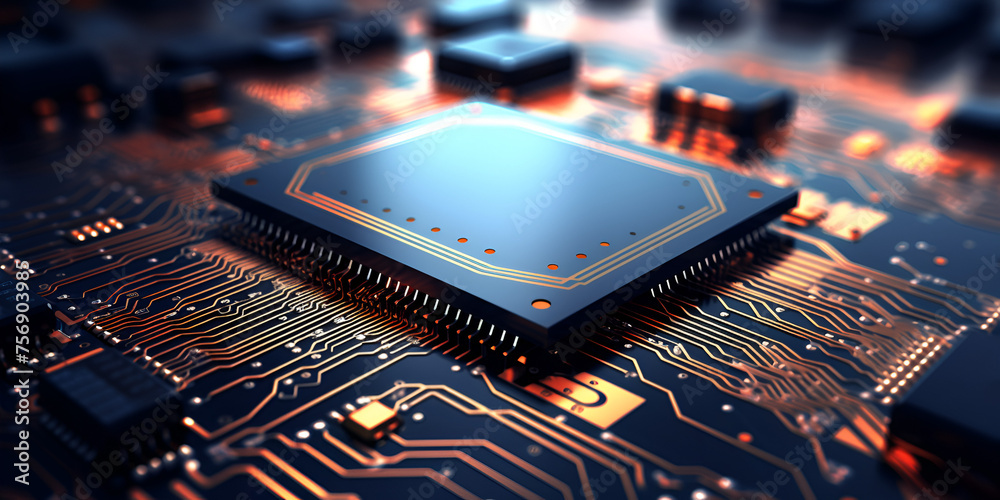 electronic circuit board,Realistic microchip processor background ...
