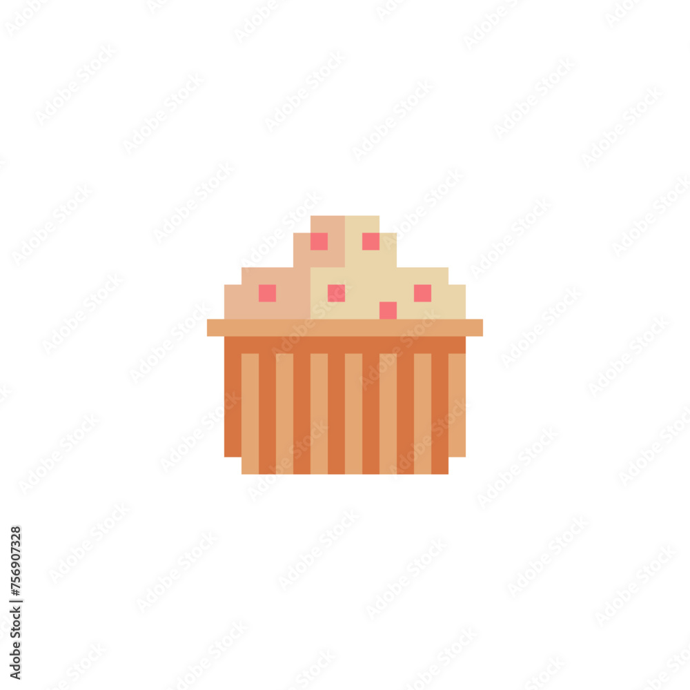Cake, cupcake pixel art icons set. Design for stickers, logo, web and ...