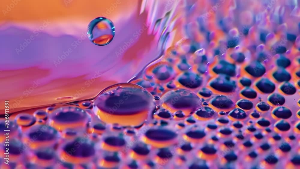 A magnified view of a water droplet rolling off a superhydrophobic ...