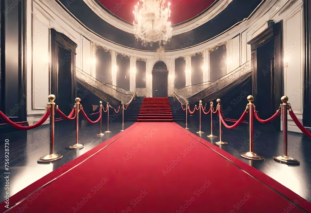 red carpet on stage with spotlight Stock Photo | Adobe Stock