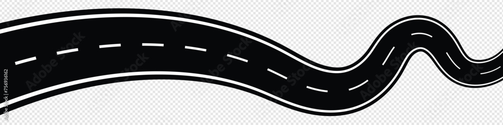Horizontal asphalt road template. Winding road vector illustration ...