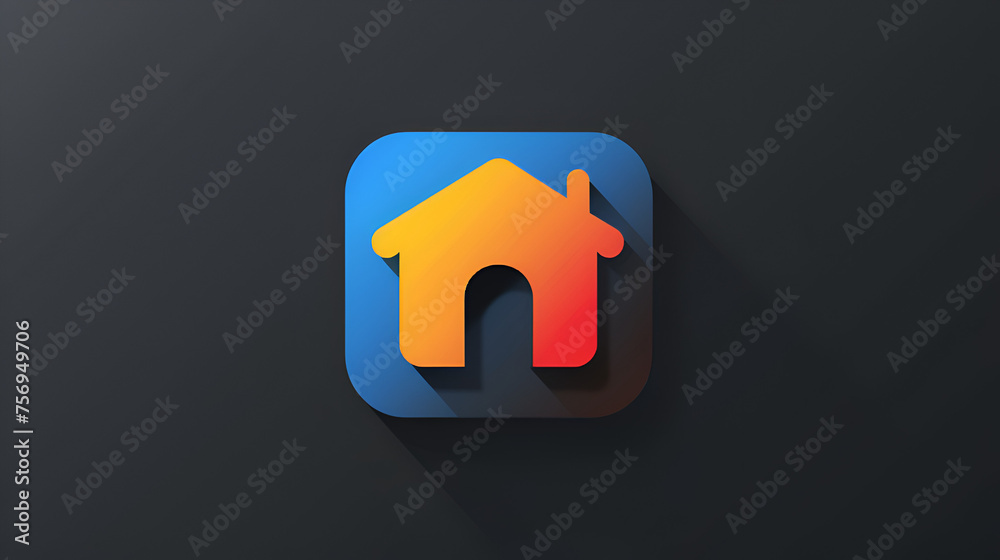 Web Home Flat Icon: For Apps and Websites, Minimalistic UI Concept for ...