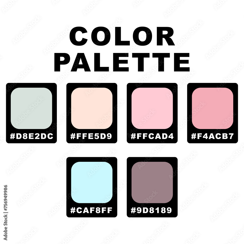 Vector illustration with palette. Color matching palette. Fashion Trend ...