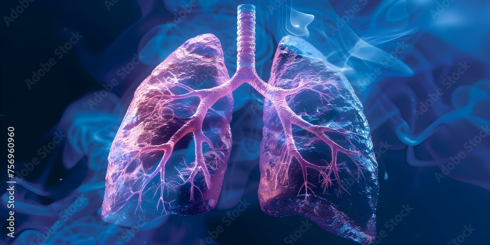 Explore detailed anatomy of the human lungs in medical educational ...