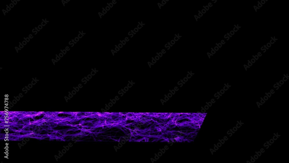 purple wireframe lower third with alpha, lower third with transparency ...