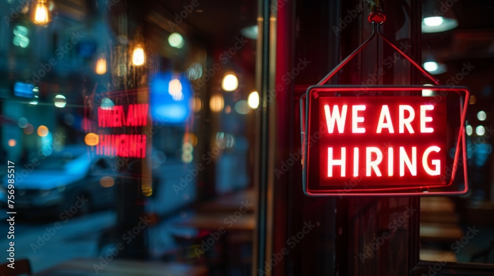 We are hiring LED sign. Job interview or recruitment, Job vacancy, Open ...