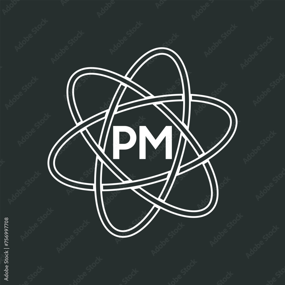 PM letter logo design on white background. PM logo. PM creative ...