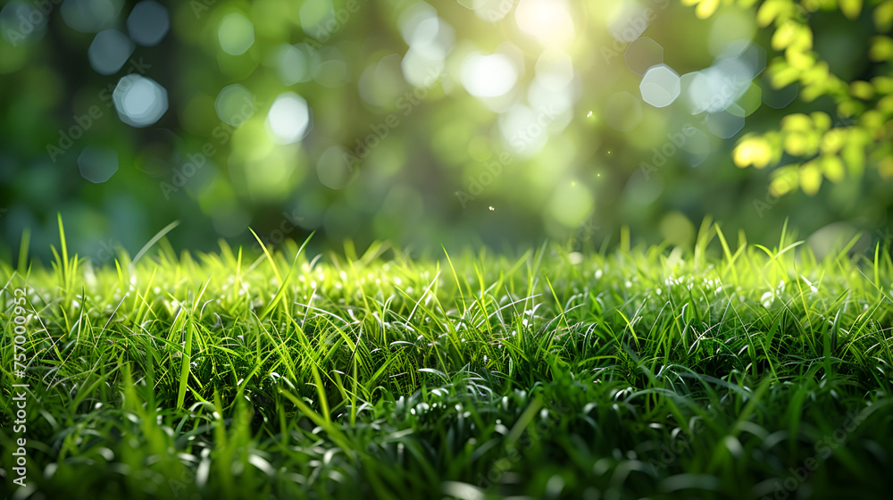 Lush Green Grass Meadow Background, Fresh Spring Landscape with Vibrant ...