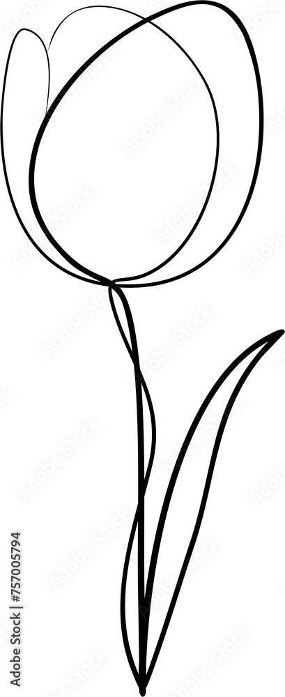 tulip line art minimalist, elegant, tulip, line drawing, curved lines ...