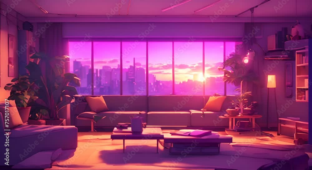 animated virtual backgrounds, stream overlay loop, interior, cozy ...