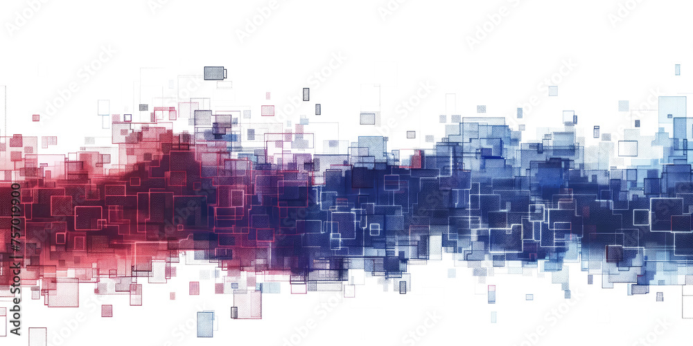 blue and red colored pixel art, technology design background isolated ...