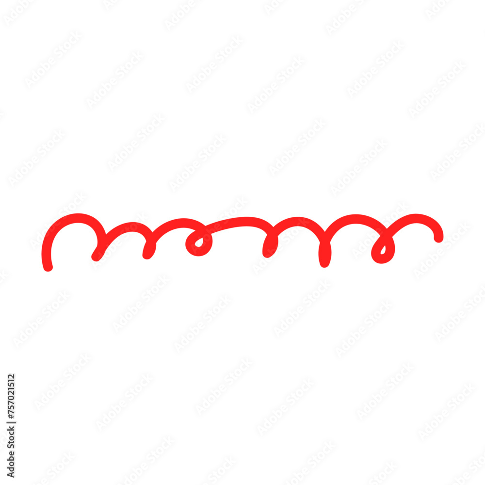 Red brush stroke underline. Marker pen highlight stroke. Vector swoosh ...
