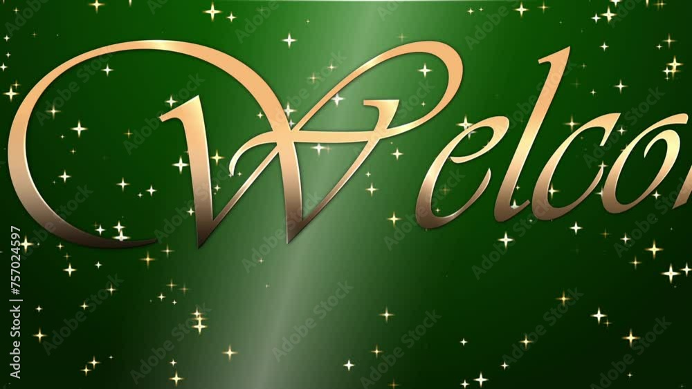 Sparkling welcome Beautiful golden greeting Text Appearance from ...
