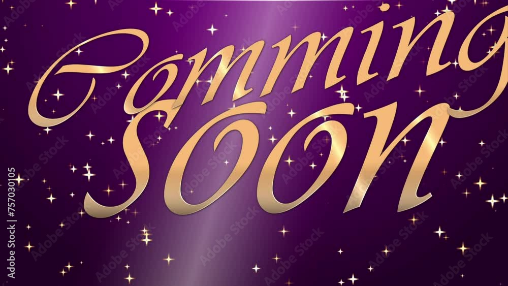 Vidéo Stock Sparkling Coming soon Beautiful golden greeting Text ...