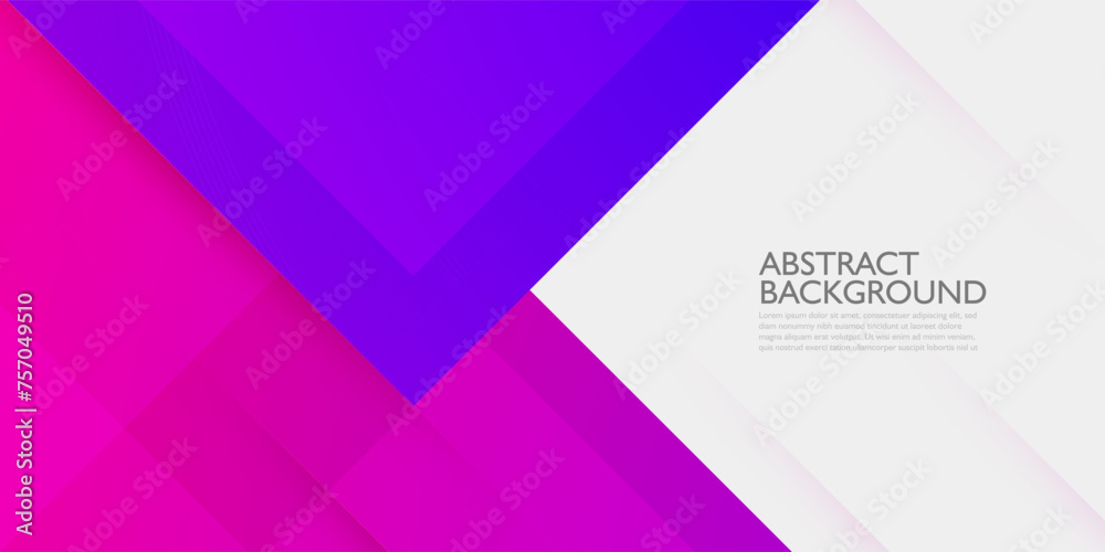 Purple gradient geometric business banner overlap square on white ...