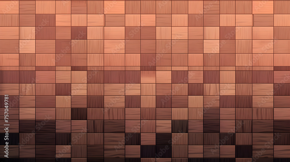 Using pixel art, this scenery incorporates a classic wood design ...