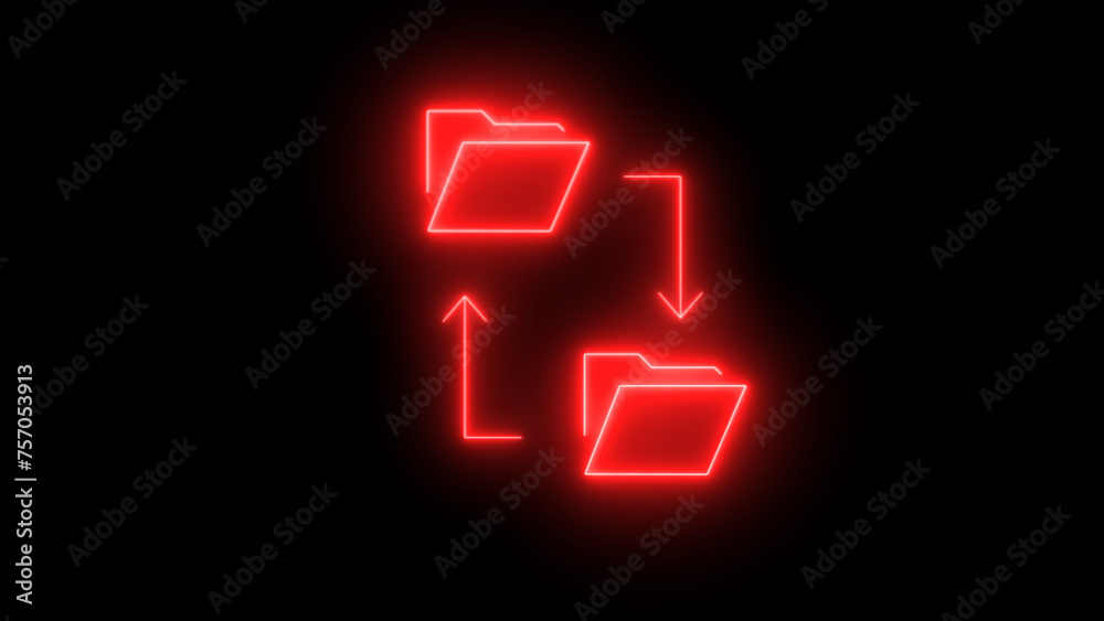 Folder. Folder symbol. Nixie tube indicator digit. Gas discharge ...