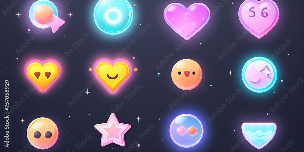 Set of holographic retro futuristic stickers. Vector illustration with ...