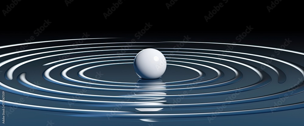 As a droplet gently breaks the surface tension of the water, it sets ...