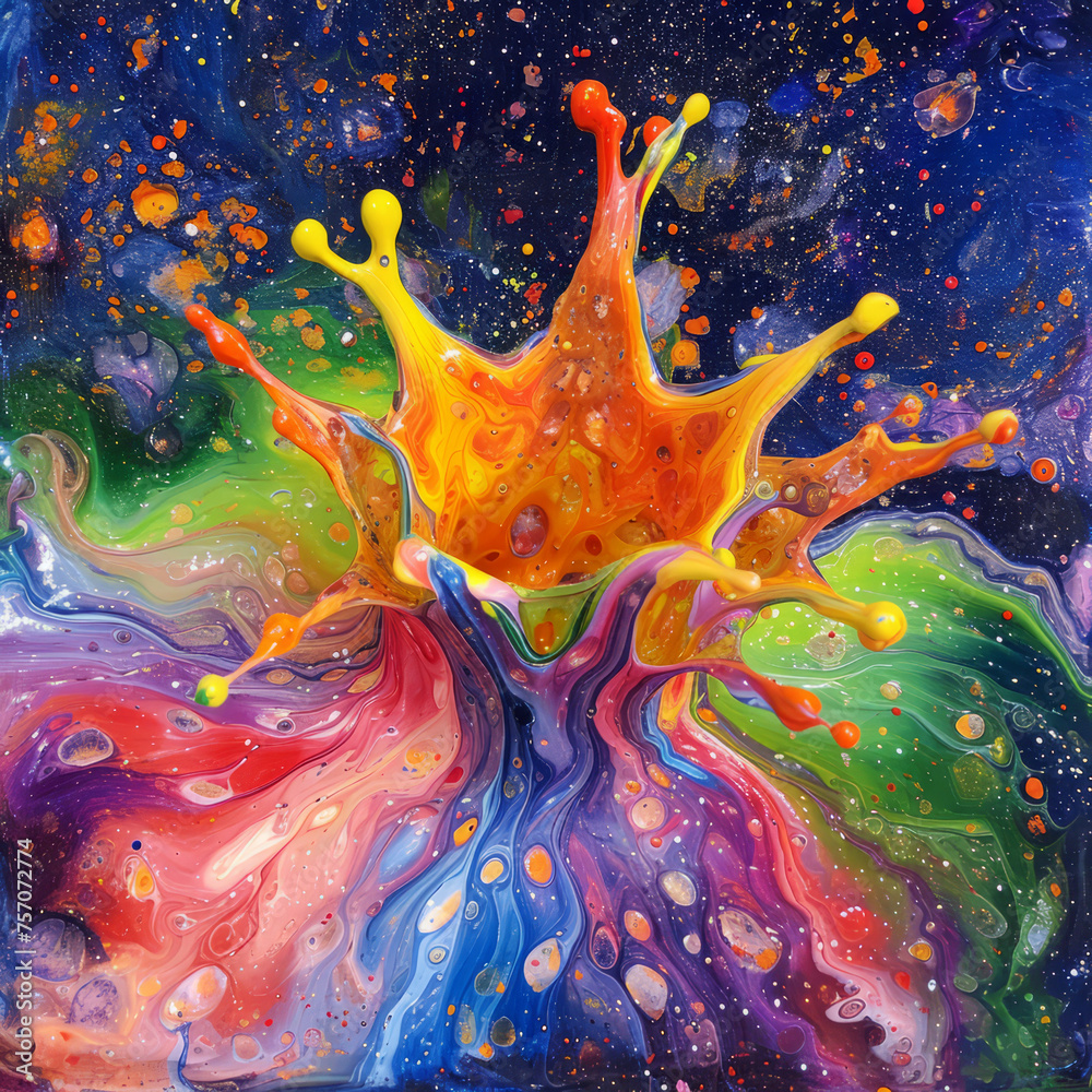 Colorful abstract paint splash resembling a vibrant tornado Stock ...