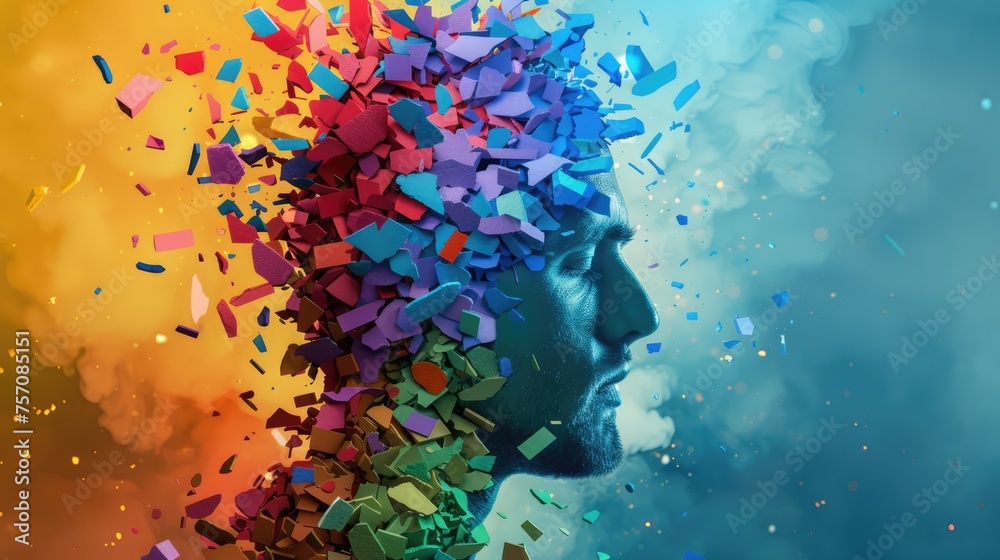 Fragmented Emotions: Shadow Illustration of Sadness, Joy, Anger, and ...