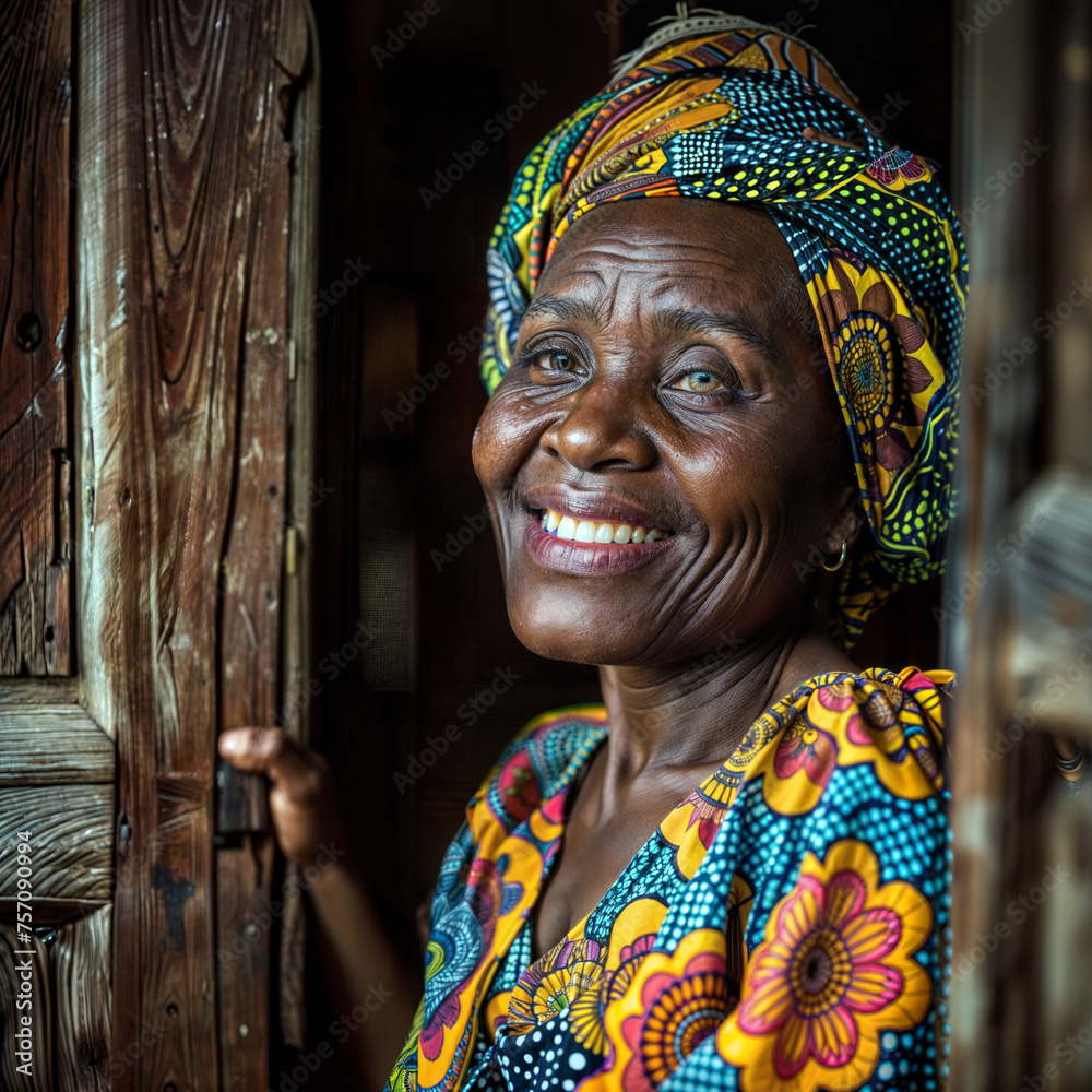 A captivating portrait of a cheerful and smiling Ivorian woman ...