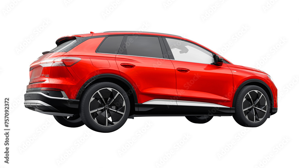 Berlin. Germany. March 11, 2024. Audi Q4 e-tron 2022. Red modern ...