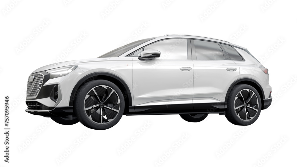 Berlin. Germany. March 11, 2024. Audi Q4 e-tron 2022. White modern ...